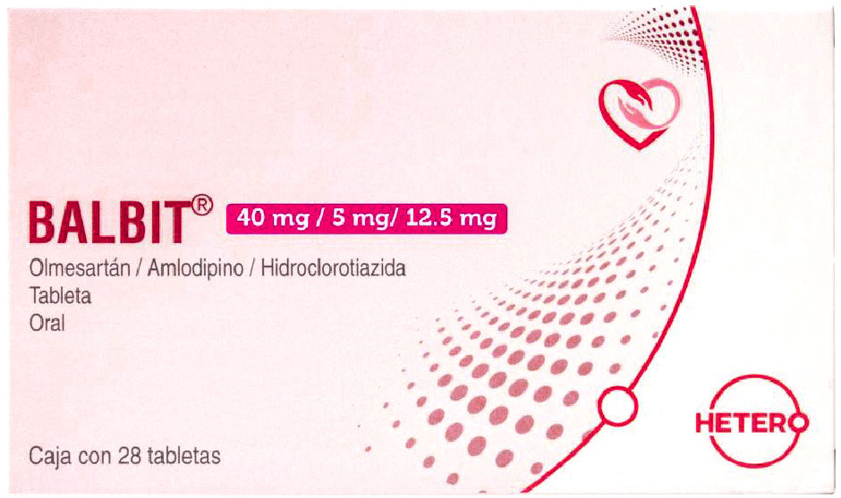 Balbit | Olmesartán medoxomilo amlodipino e hidroclorotiazida 40 mg/5 ...